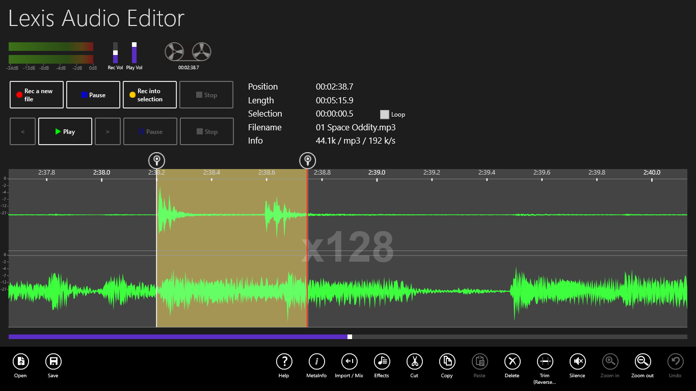 Define a selection – Windows – Lexis Audio Editor Define a selection – Windows – Lexis Audio Editor