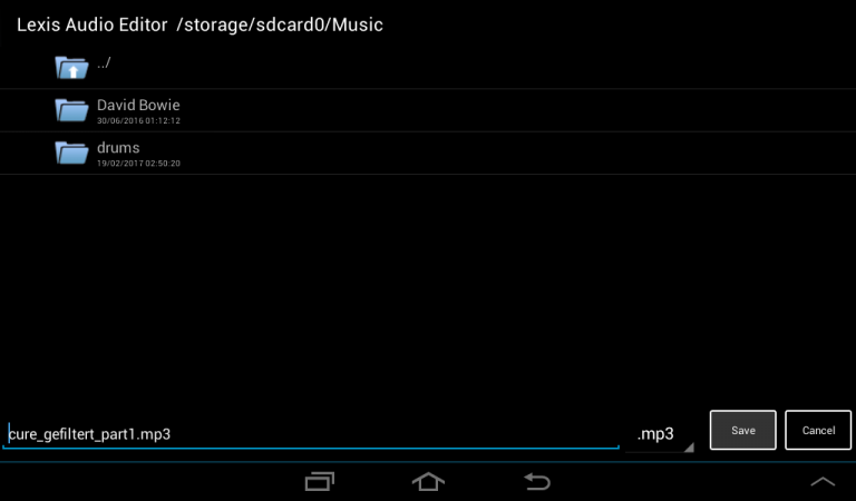 Export a part of a file – Android – Lexis Audio Editor