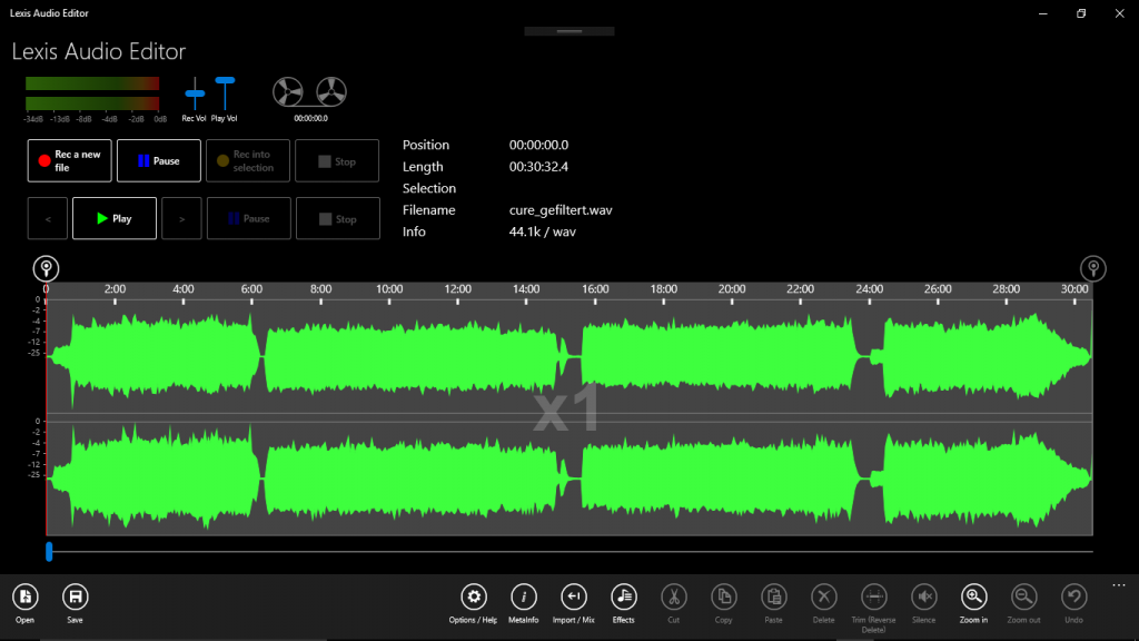 Export a part of a file – Windows – Lexis Audio Editor