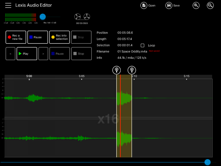 Copy a part of a song from one to an other file – iOS – Lexis Audio Editor