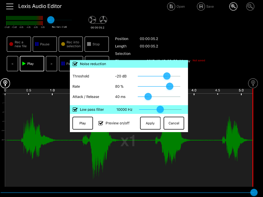 Noise reduction – iOS – Lexis Audio Editor Noise reduction – iOS – Lexis Audio Editor